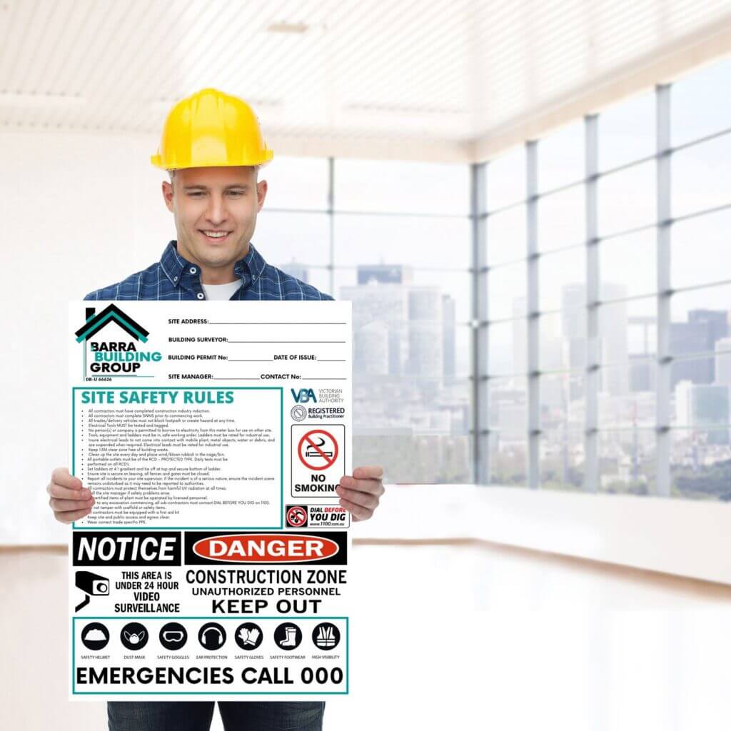Construction Site Corflute Sign Building Site Safety Sign – Teaa Signs