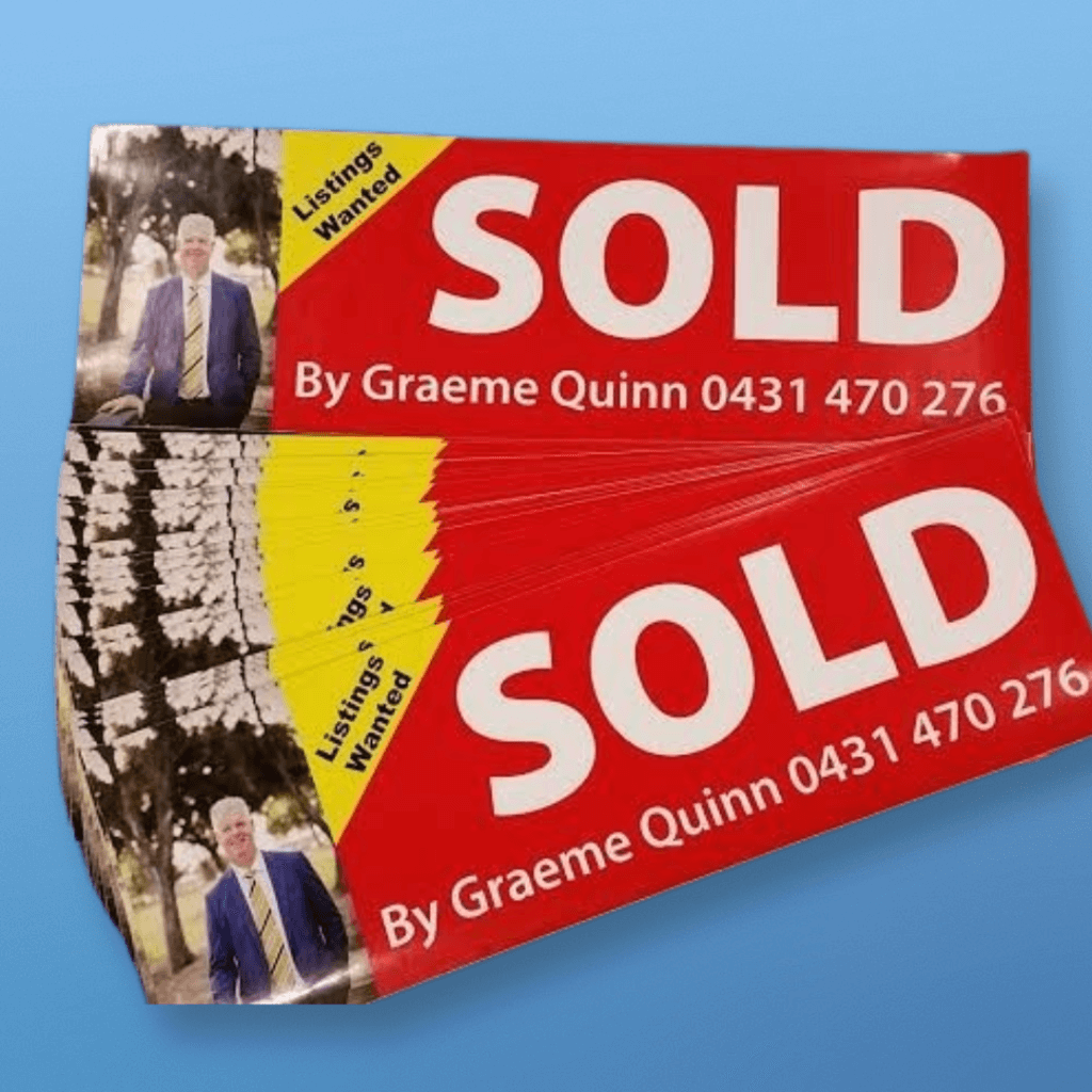 Real Estate SOLD Labels | Auction Stickers – Teaa Signs